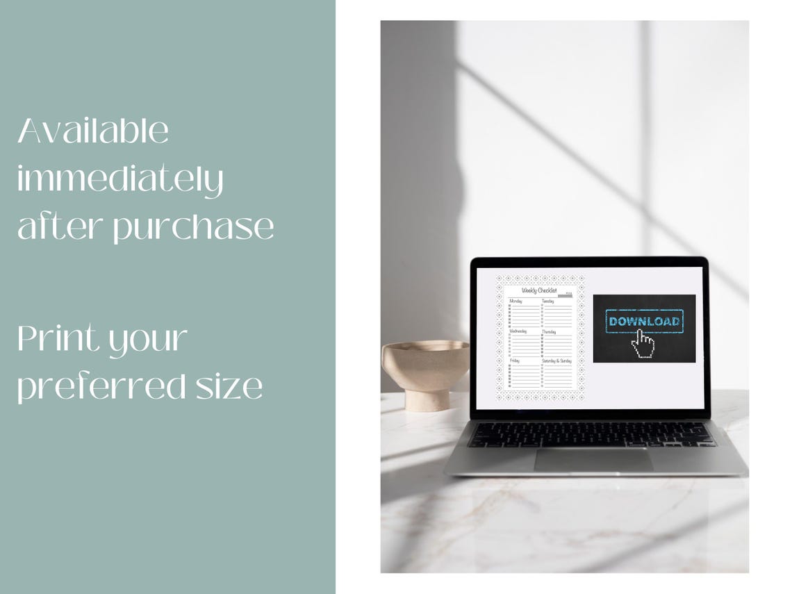 Boho Printable Weekly Checklist Template, Groovy Retro Theme, Blank ...