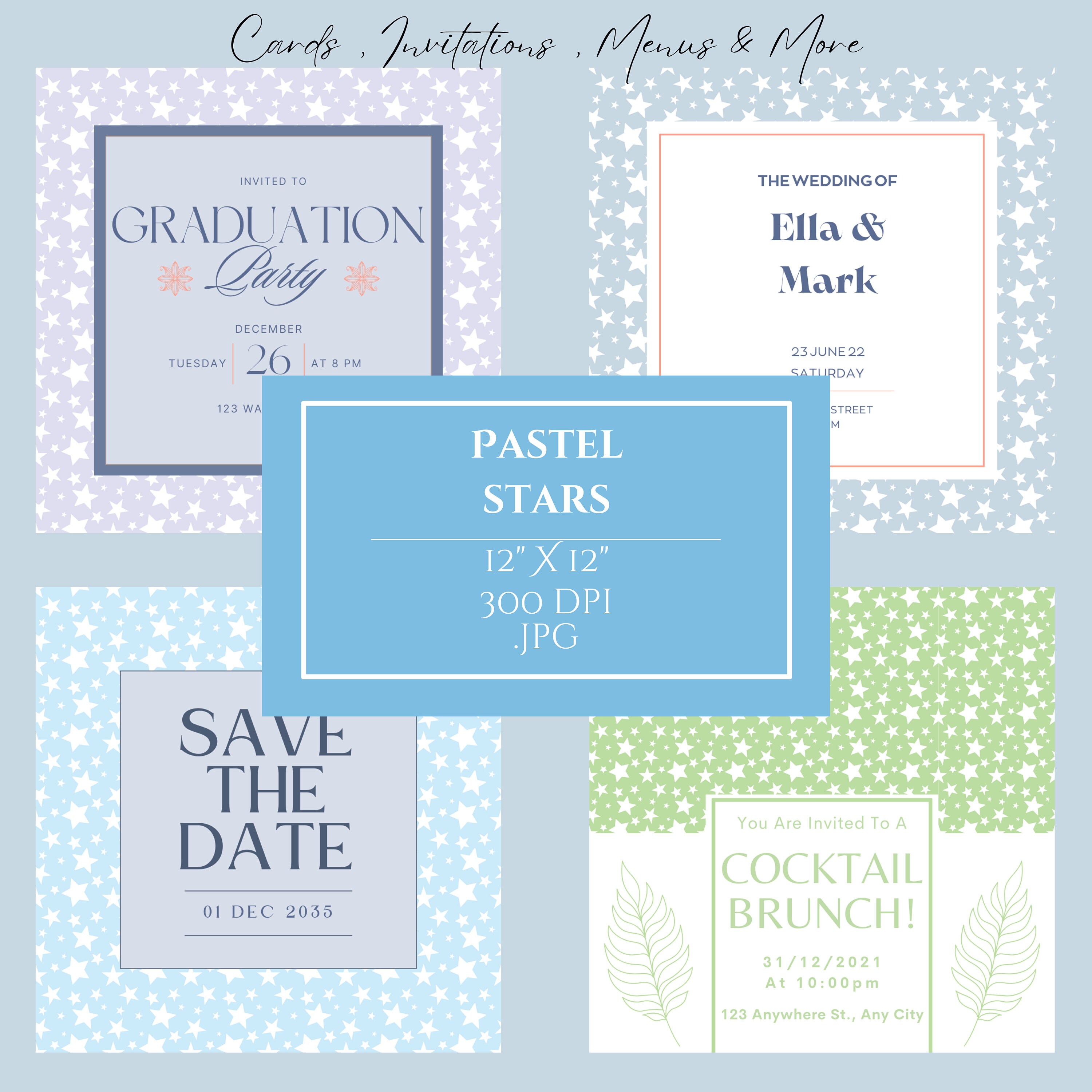 Pastel Rainbow Star Confetti Digital Paper, Seamless Pattern Scrapbook ...