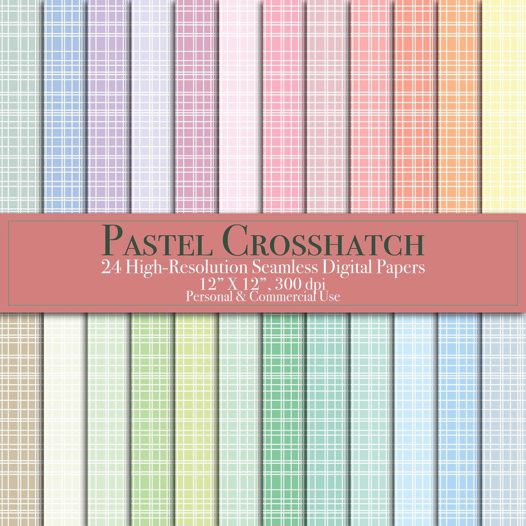 Pastel Crosshatch Digital Paper Bundle, Seamless Pattern, Scrapbook ...