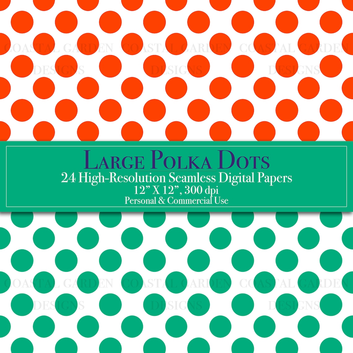 Polka Dot Rainbow Digital Paper, Colorful Seamless Pattern, Scrapbook ...