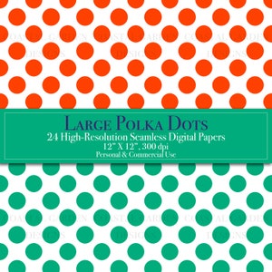 Polka Dot Rainbow Digital Paper, Colorful Seamless Pattern, Scrapbook ...