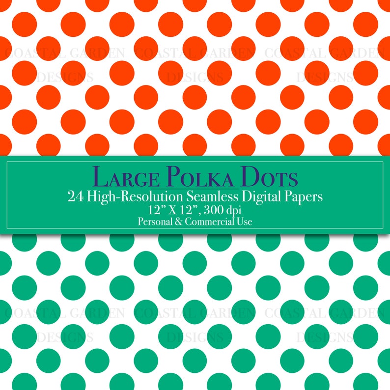 Polka Dot Rainbow Digital Paper, Colorful Seamless Pattern, Scrapbook ...