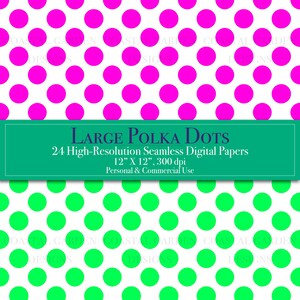 Polka Dot Rainbow Digital Paper, Colorful Seamless Pattern, Scrapbook ...