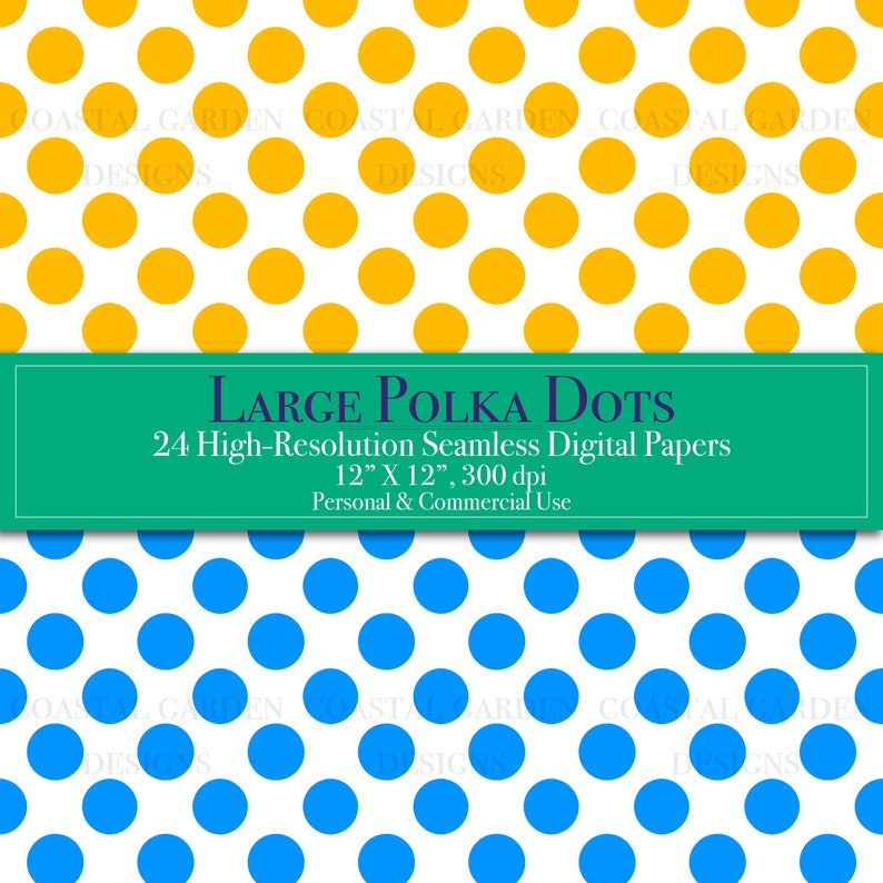 Polka Dot Rainbow Digital Paper, Colorful Seamless Pattern, Scrapbook ...