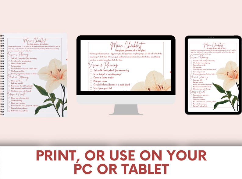 Quinceañera Checklist, Editable & Printable Quince Planning Guide, Soft ...