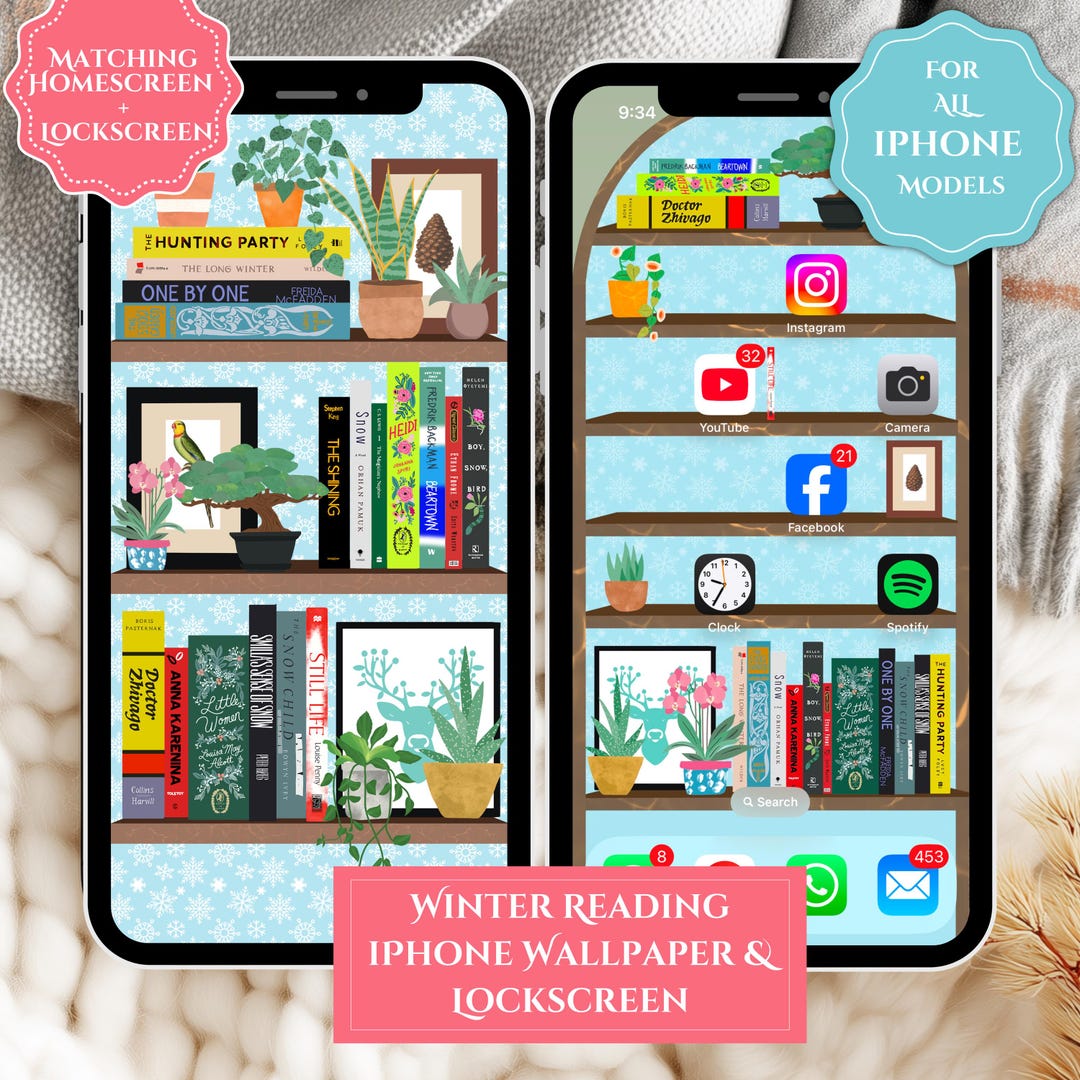 Winter Reading Wallpaper for Iphone, Winter Book Lover Phone Theme ...