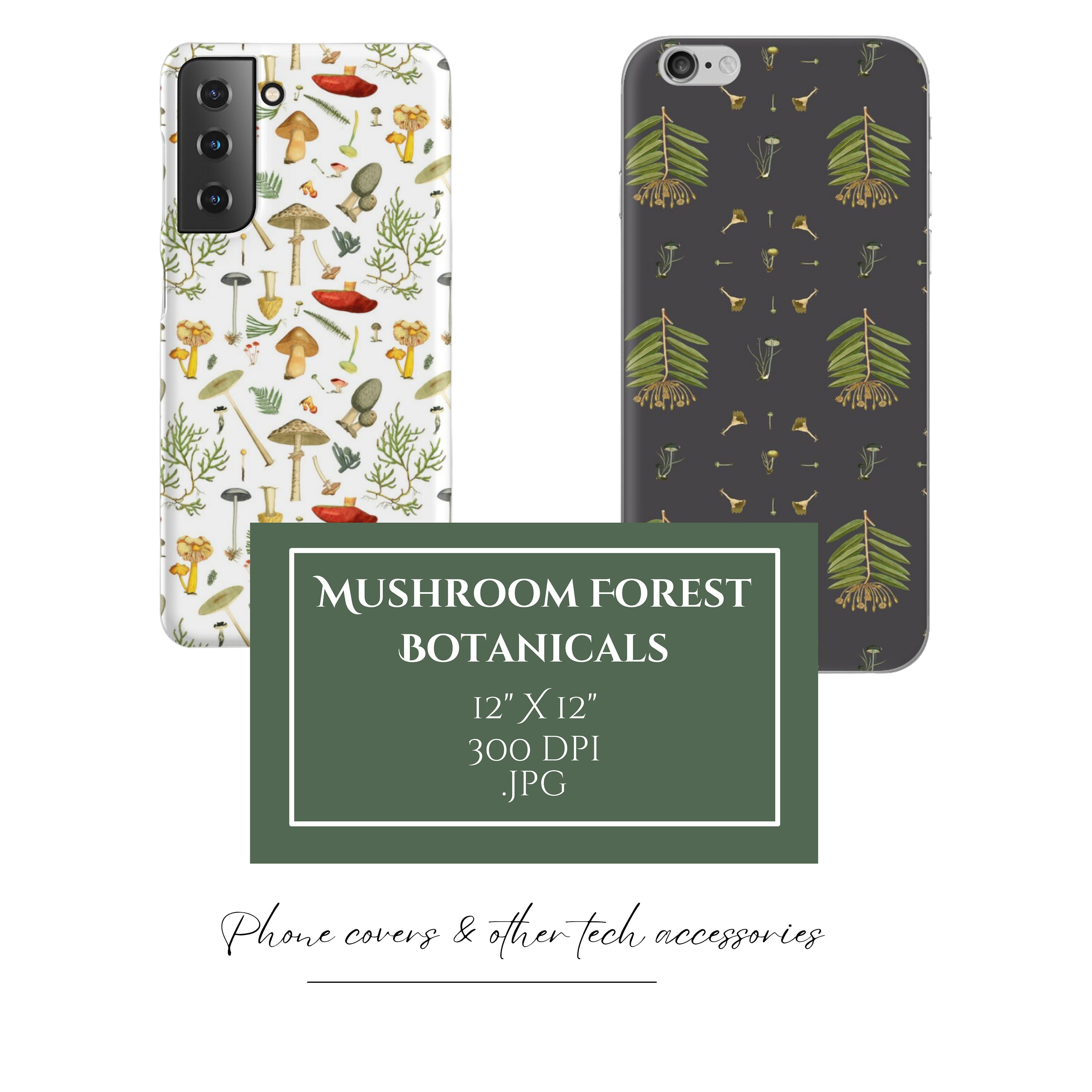 Mushroom Forest Digital Paper, Seamless Pattern Bundle, Scrapbook Paper ...
