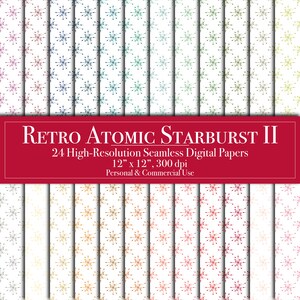 Atomic Starburst Digital Paper Megabundle Seamless Pattern Scrapbook ...