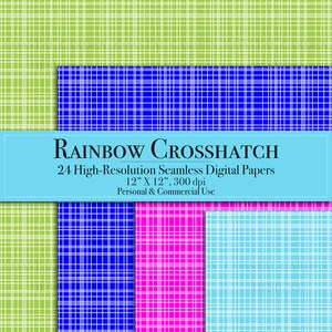 Rainbow Crosshatch Digital Paper Bundle, Seamless Pattern, Scrapbook ...