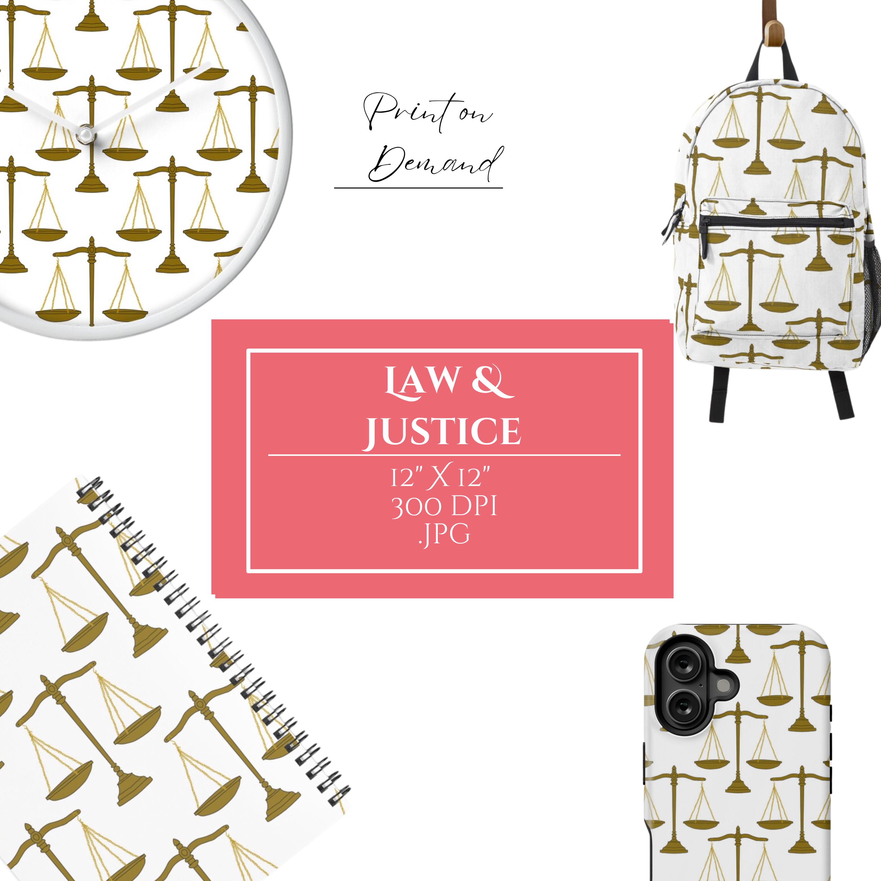 Law & Justice Digital Papers, Seamless Lawyer Pattern Scrapbook Paper ...