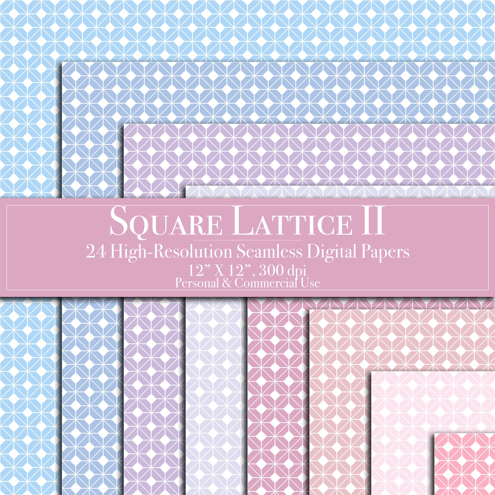 Diamond Square Lattice II Digital Paper, Seamless Pattern Scrapbook ...