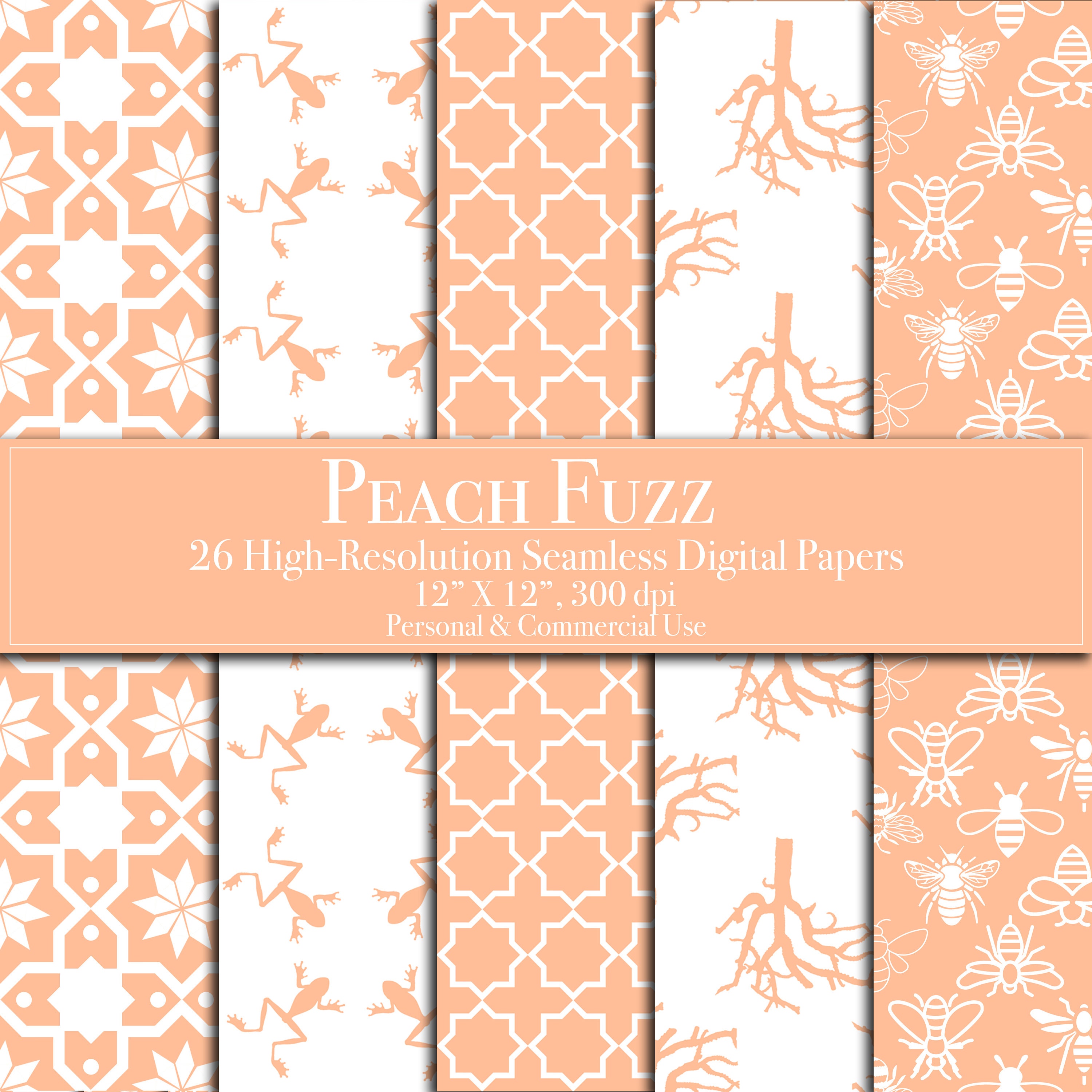 Peach Fuzz Seamless Digital Paper Bundle (digital Download) - Etsy