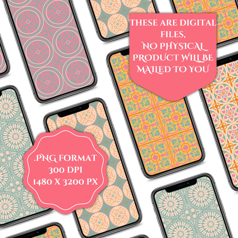 Victorian Tile Phone Wallpapers, Old Tile Home Screen, Vintage ...