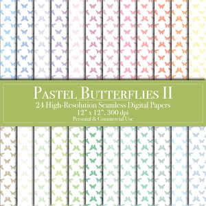 Butterfly Digital Paper Megabundle, Seamless Pattern Scrapbook Paper ...