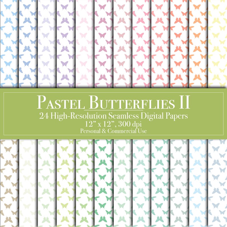 Butterfly Digital Paper Megabundle, Seamless Pattern Scrapbook Paper ...