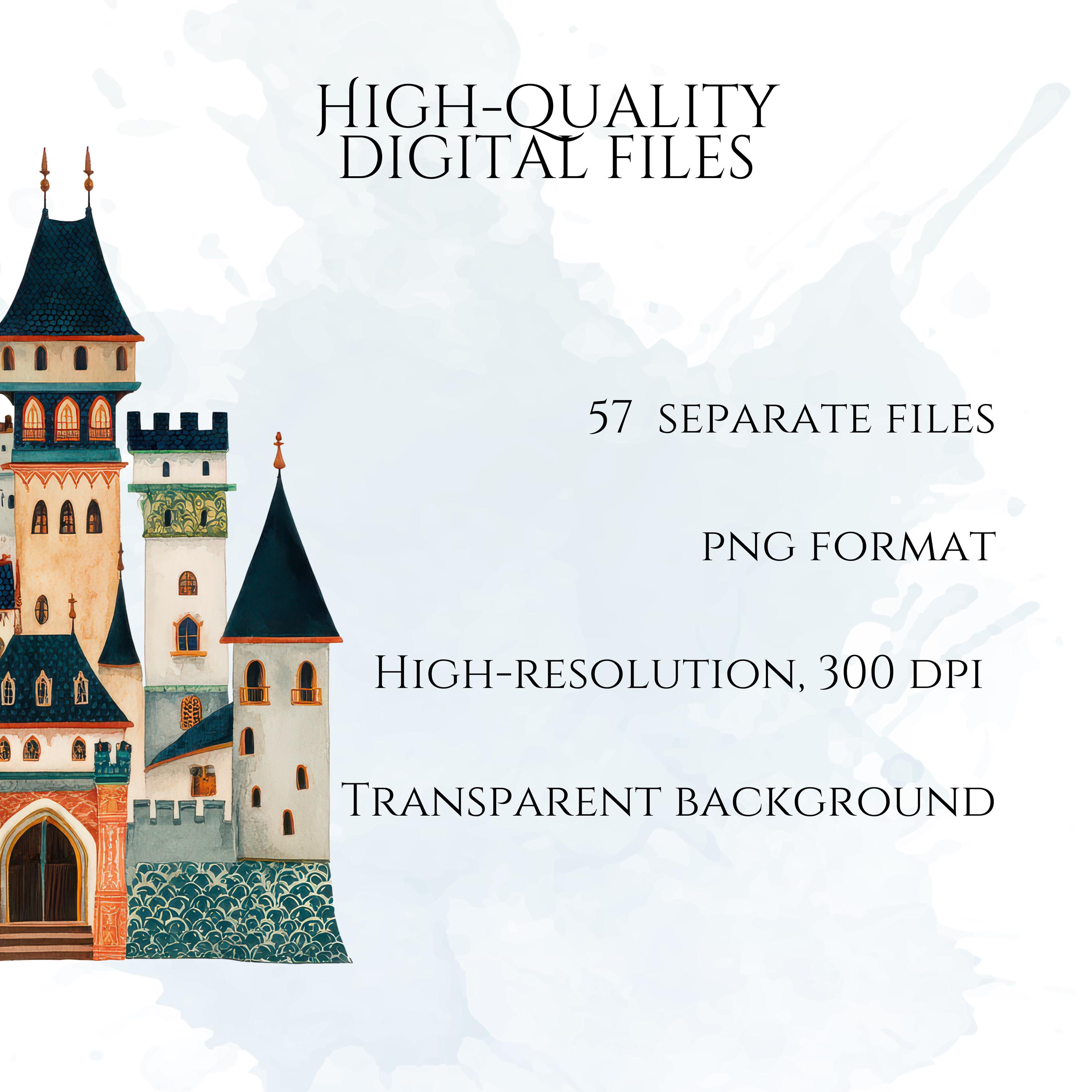 Castles Clipart, Fairytale Palace Illustrations, Quirky Castle Graphics ...
