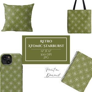 Atomic Starburst Digital Paper Set, Seamless Pattern Scrapbook Paper ...