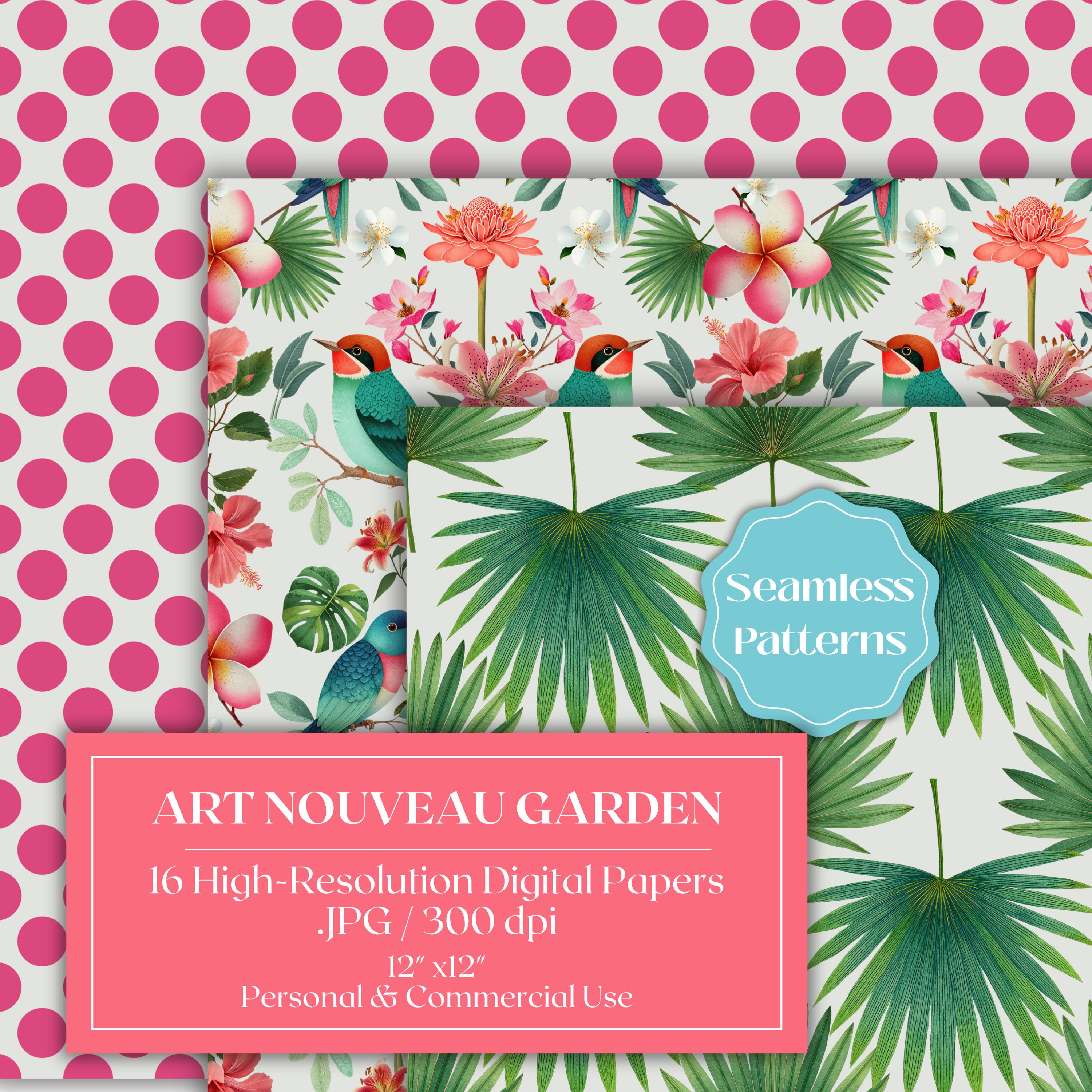 Tropicana Digital Papers, Tropical Seamless Patterns, Exotic Bird ...
