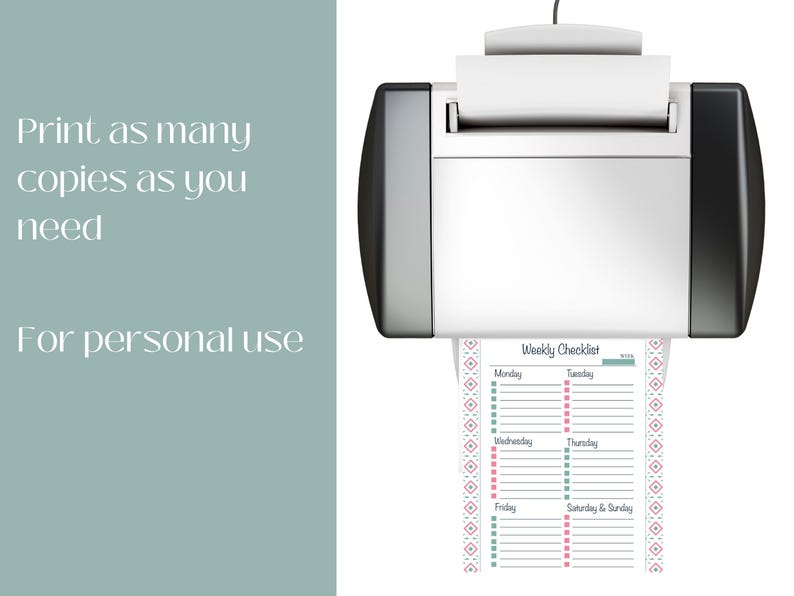 Boho Printable Weekly Checklist Template, Groovy Retro Theme, Blank ...