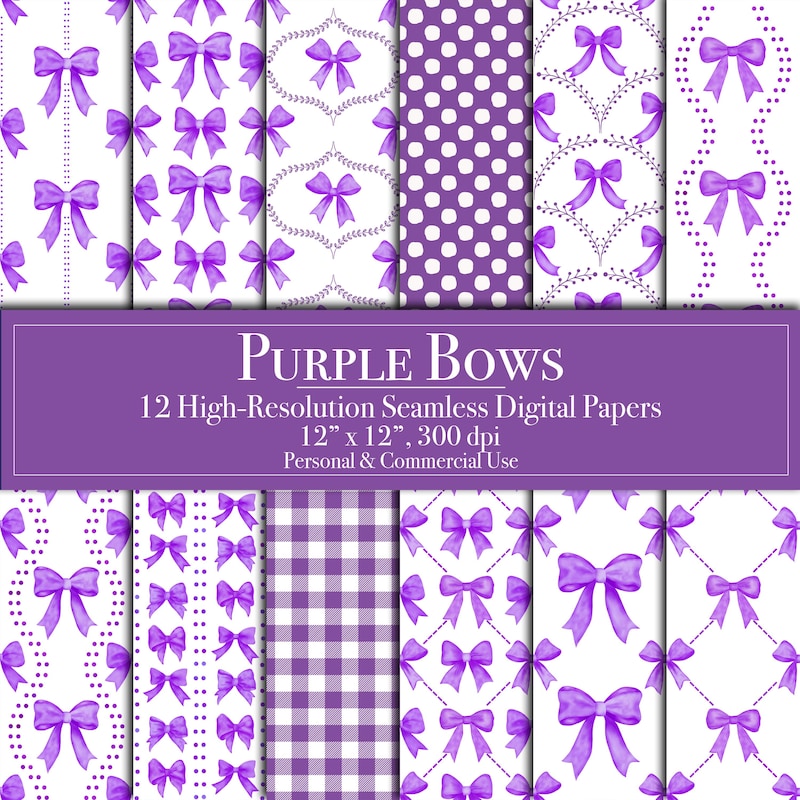 Purple Bow Wallpaper - Etsy