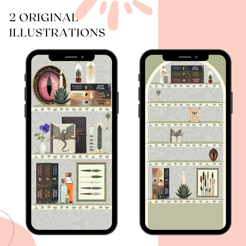 Fourth Wing Phone Wallpaper Duo, Iron Flame iPhone Matching Homescreen ...