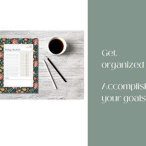 Printable Weekly Checklist Template, Peony Theme, Blank List, Flower ...