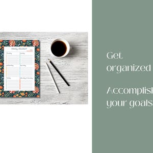 Weekly Checklist Template, Printable Peony Theme, Blank List, Flower ...