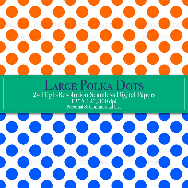 Polka Dot Rainbow Digital Paper, Colorful Seamless Pattern, Scrapbook ...