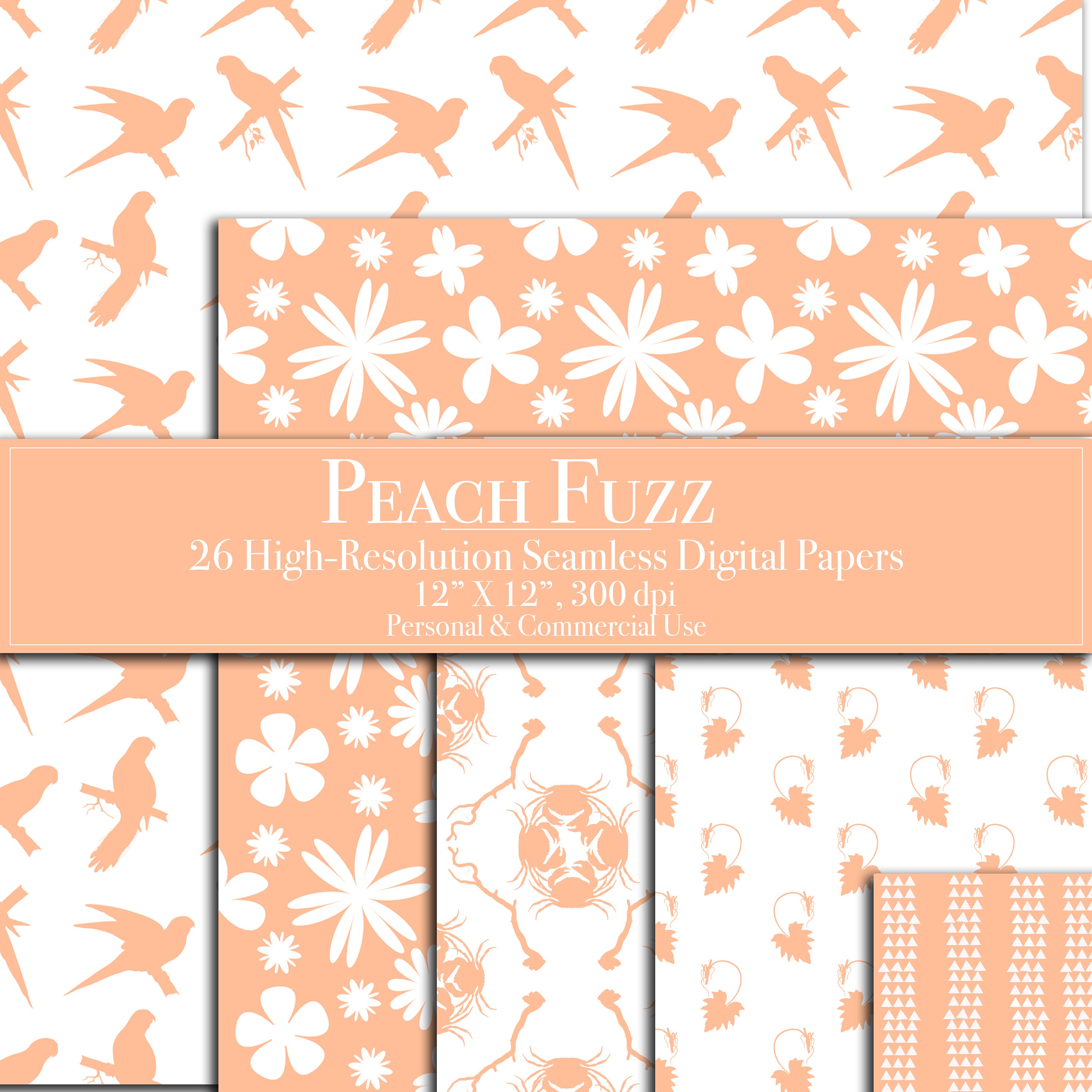 Peach Fuzz Seamless Digital Paper Bundle (digital Download) - Etsy