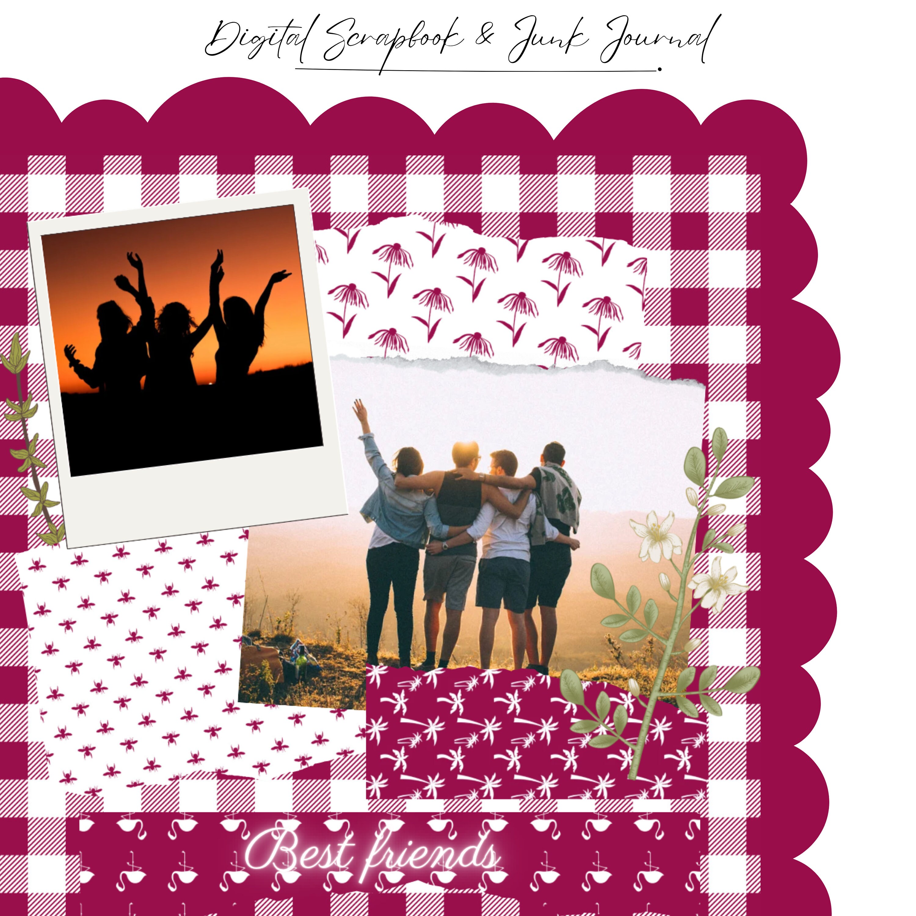 Raspberry Berry Digital Paper Bundle, Seamless Pattern, Scrapbook Paper ...