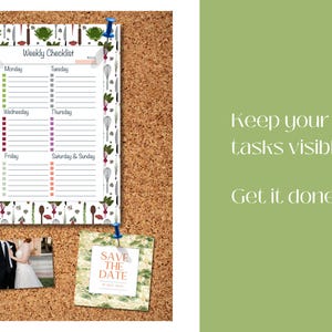Cooking Printable Weekly Checklist Template, Chef Theme, Foodie Blank ...