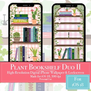 Book and Plant Lovers Wallpaper for iPhone Ios 18 - Large Icons ...