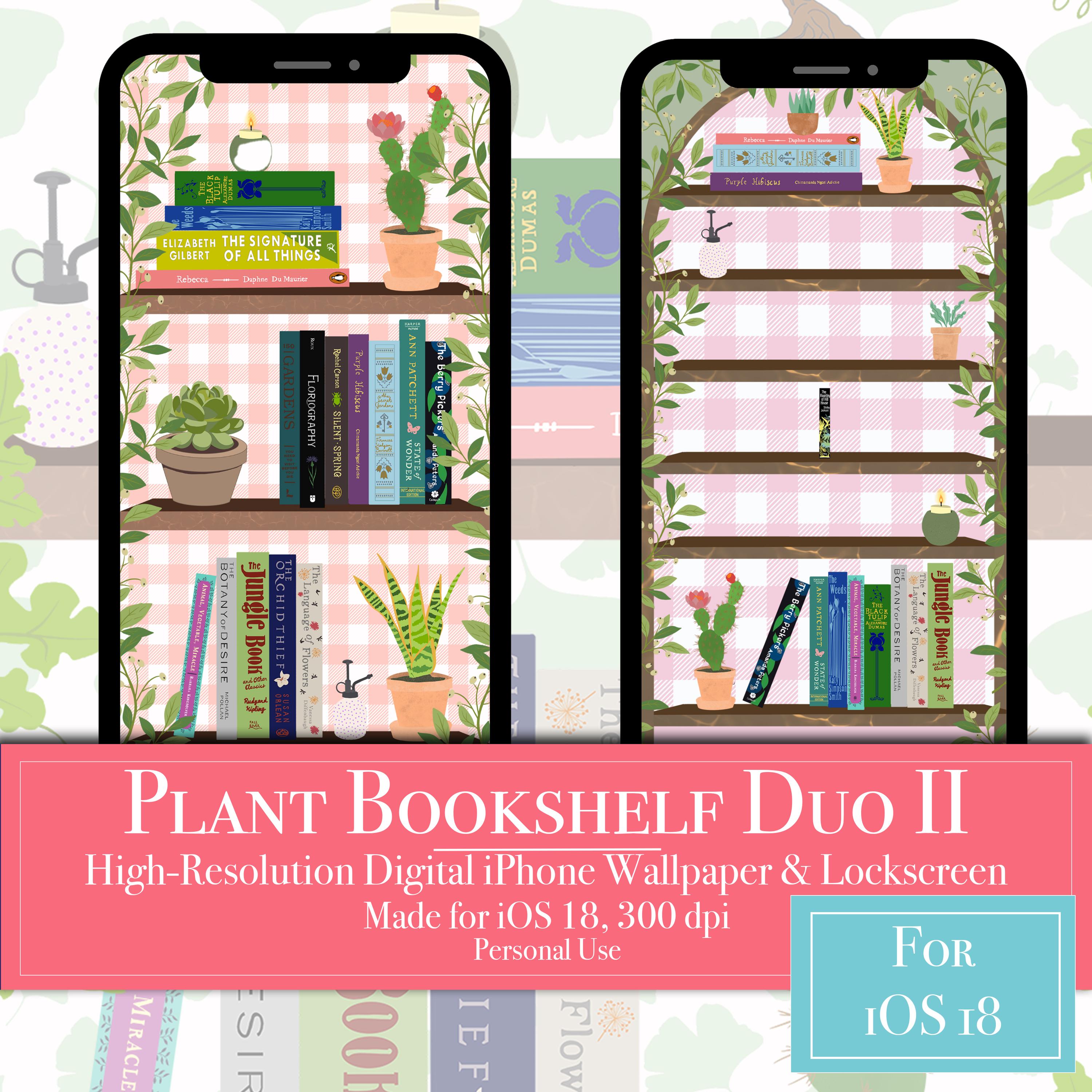 Book and Plant Lovers Wallpaper for iPhone Ios 18 - Large Icons ...