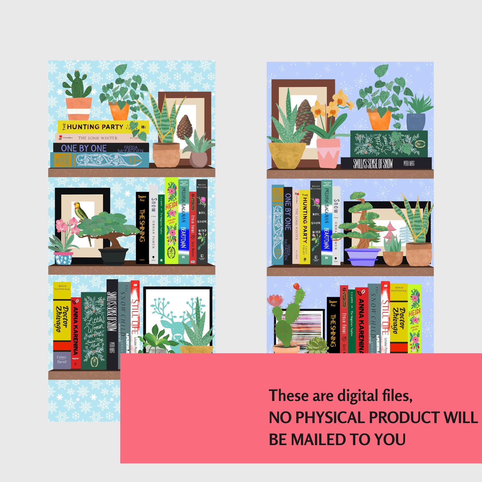 Winter Bookshelf iPhone Android Wallpapers, Winter Books Digital ...