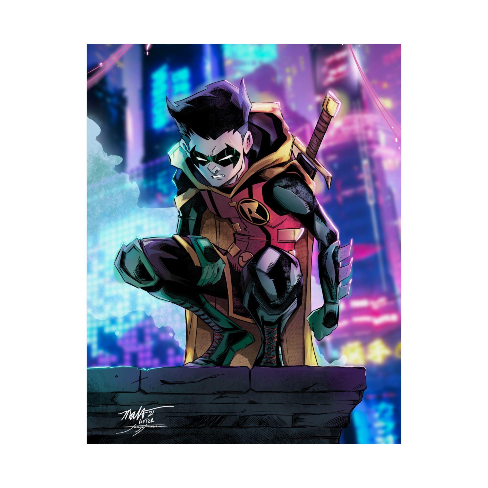 Unsigned - Robin | Damian Wayne | Art of Malo | Matte Vertical Posters ...