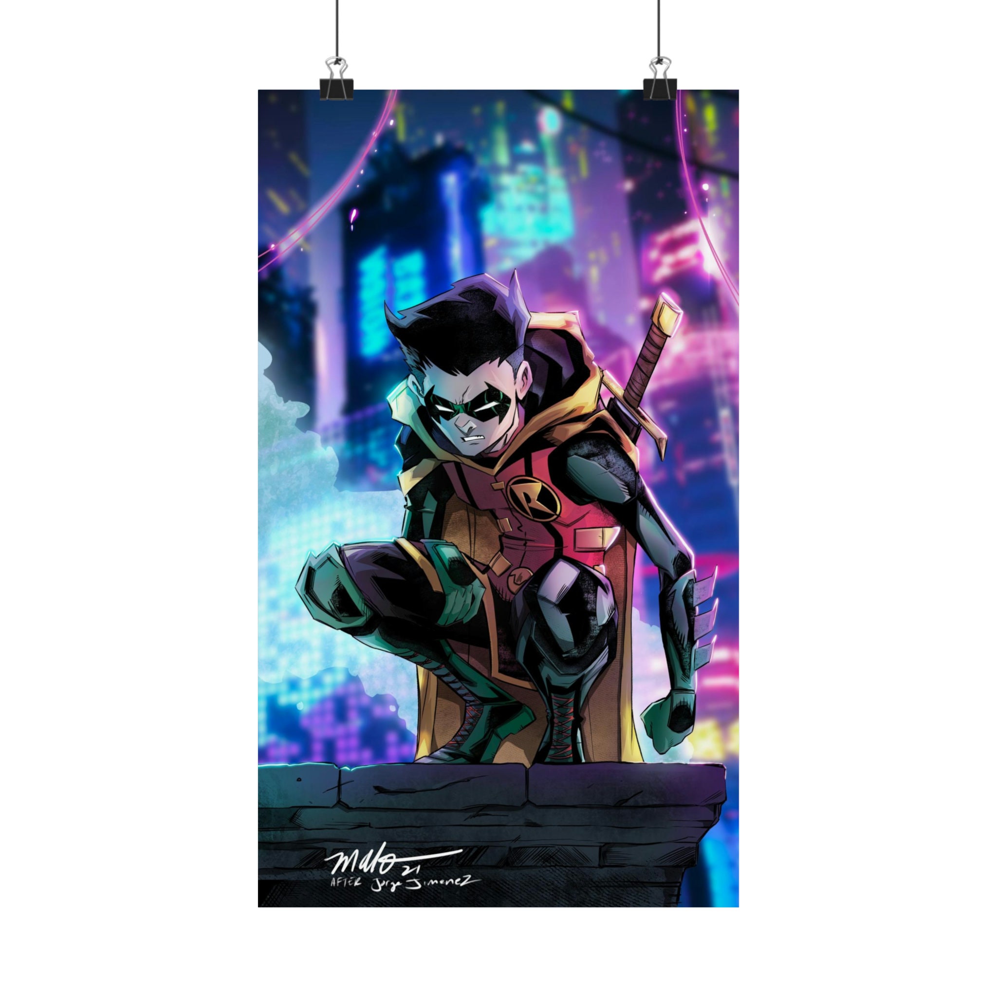 Unsigned Robin Damian Wayne Art of Malo Matte Vertical Posters - Etsy