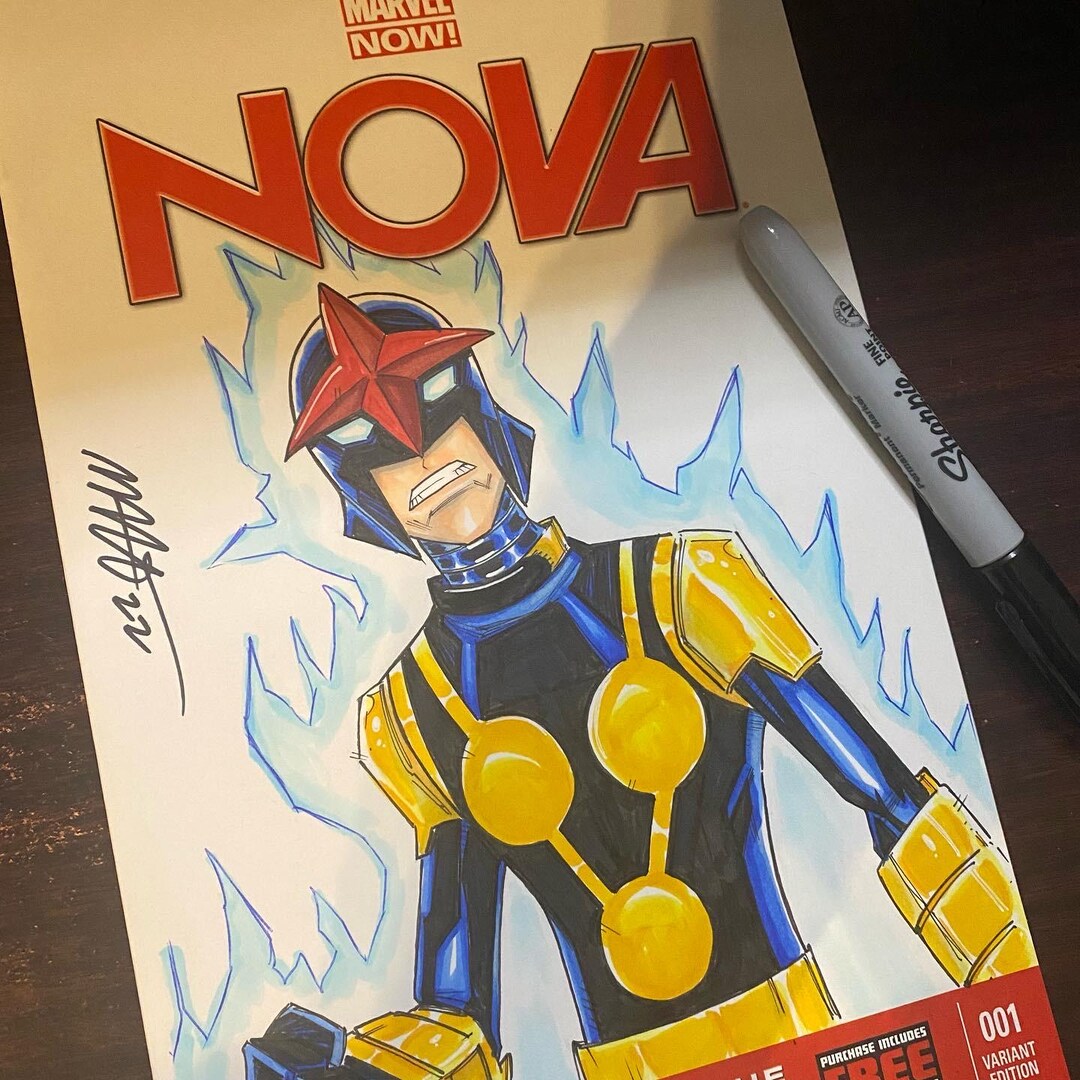 Nova Original Sketch by Malo - Art of Malo | Marvel Comics | MCU ...