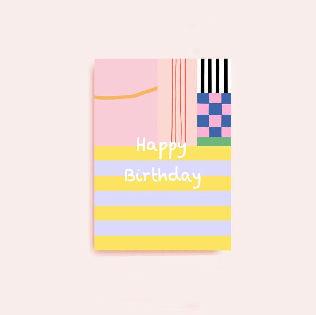 Postcard 'happy Birthday' by Ines Keck - Etsy