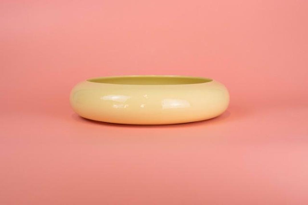 Donut Bowl in Yellow – Handmade Porcelain Bowl for Pasta, Snacks & More ...
