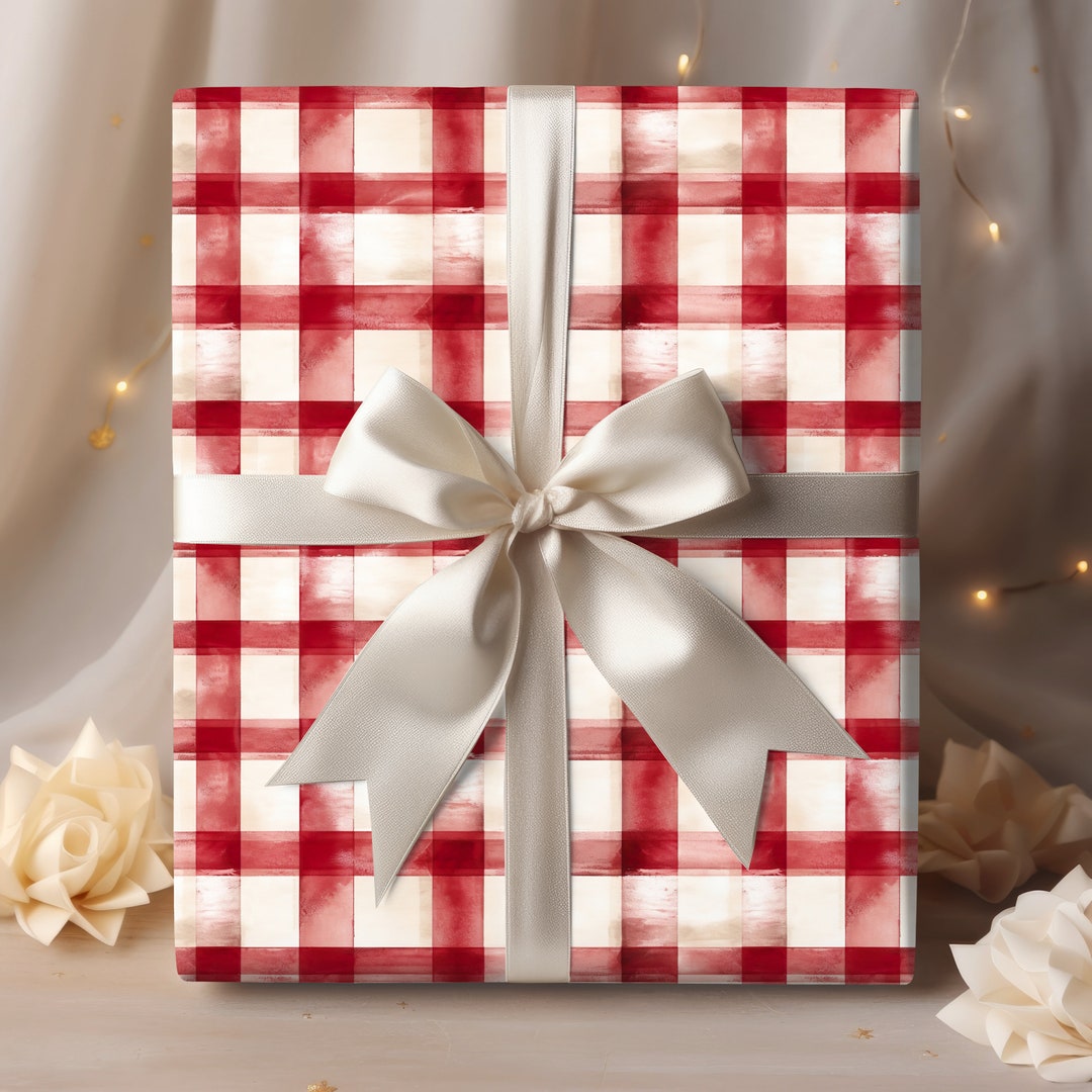 Gift Wrap Papers Christmas Wrapping Paper Christmas Plaid - Etsy