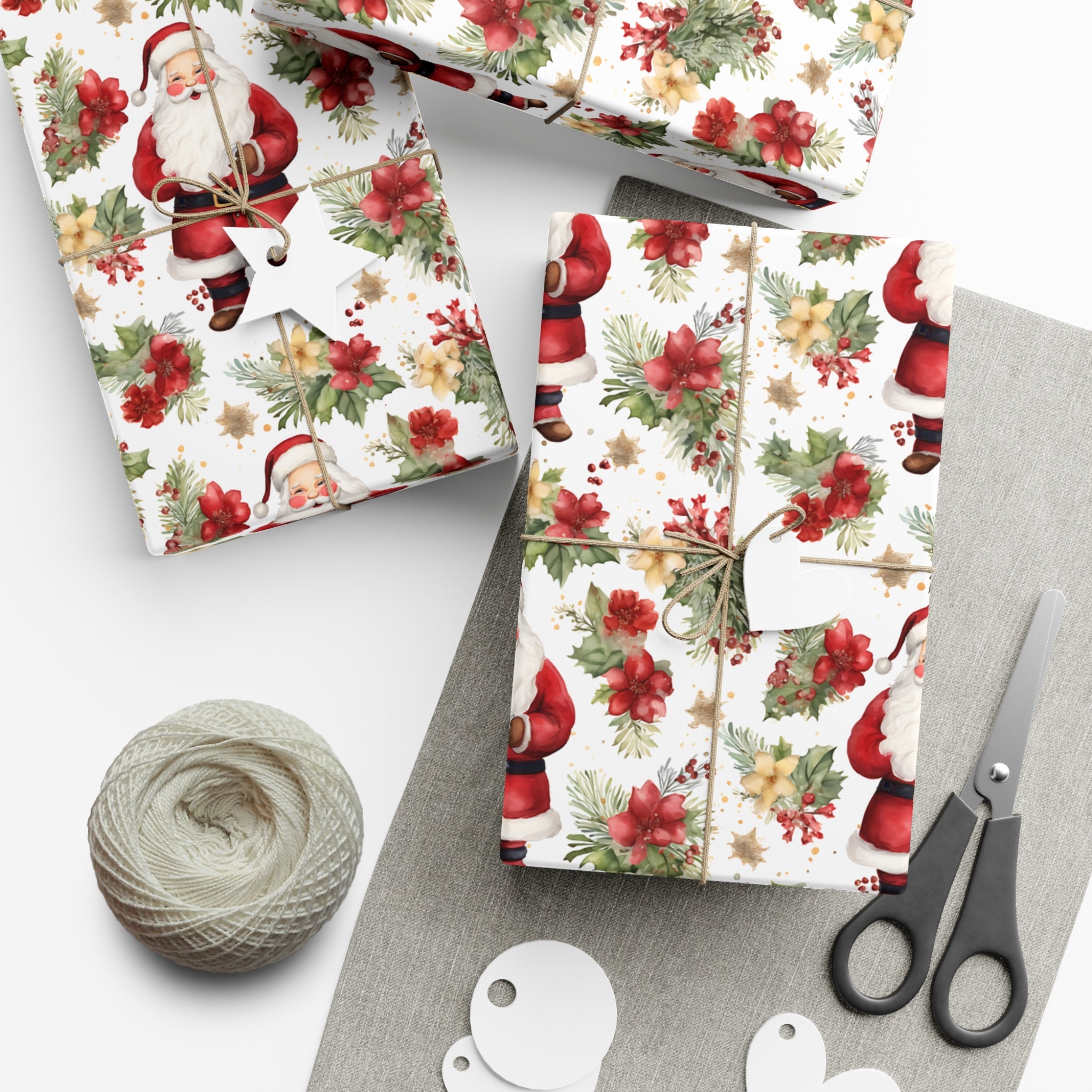Gift Wrap Papers Christmas Wrapping Paper Santa Claus Gift Wrap Papers ...