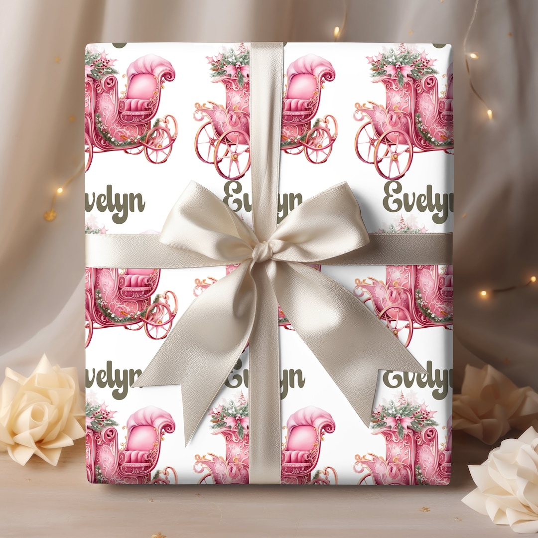 Custom Gift Wrap Papers Pink Christmas Wrapping Paper - Etsy