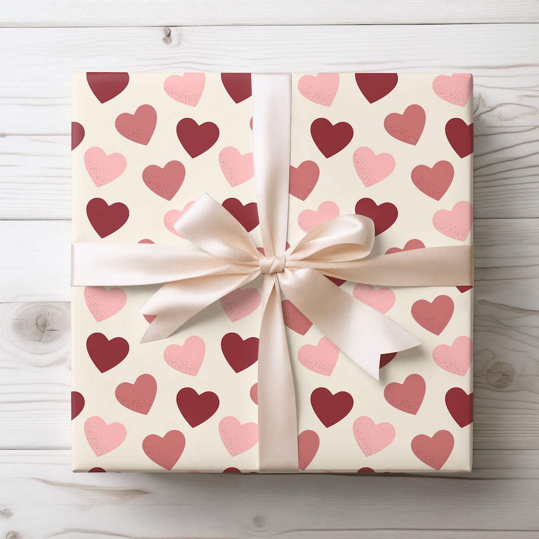 Gift Wrapping Paper Hearts Wrapping Paper Hearts Gift Wrap - Etsy