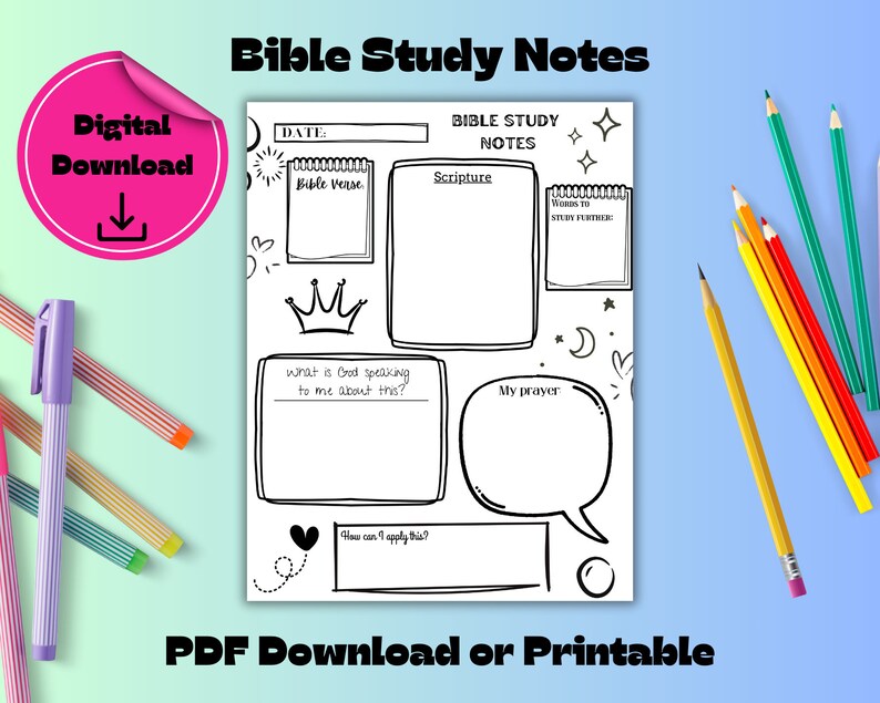 Bible Study Notes for Teen Girls, SOAP Bible Study Printable Template ...