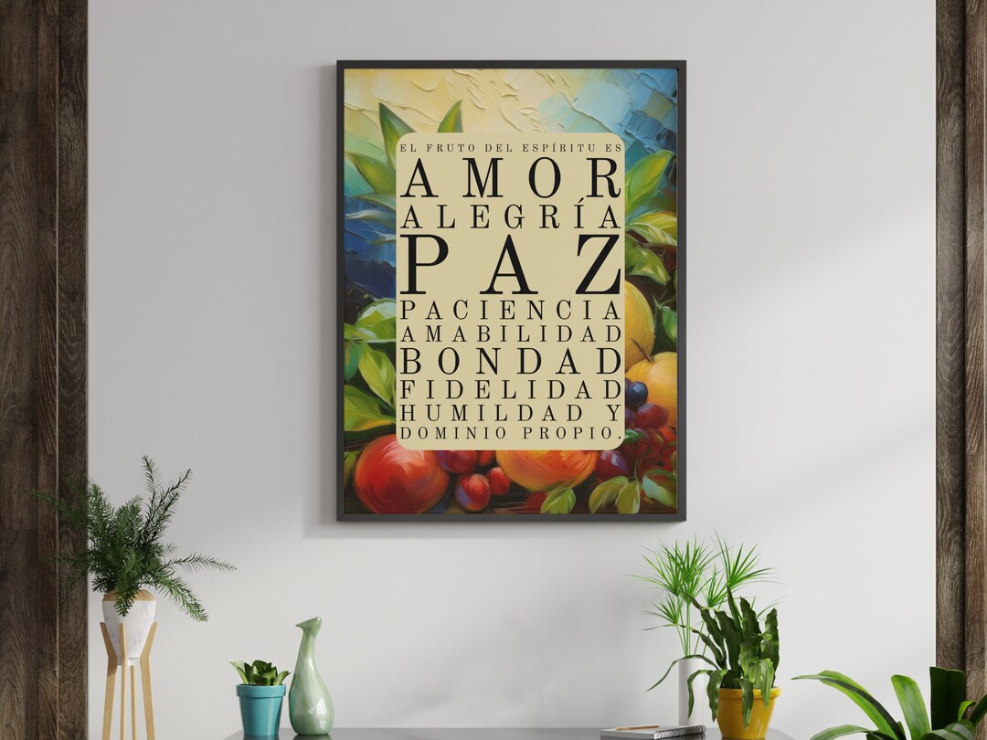 Fruit of the Spirit - Spanish, Instant Printable Wall Art, Home ...