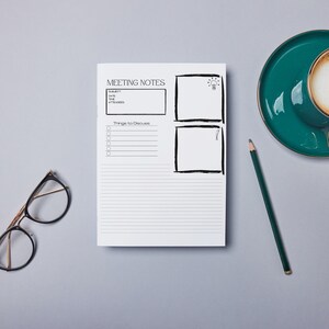 Meeting Notes | Printable Template | Meeting Minutes |meeting Agenda ...
