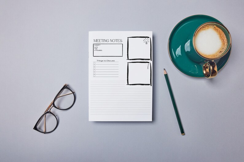 Meeting Notes | Printable Template | Meeting Minutes |meeting Agenda ...