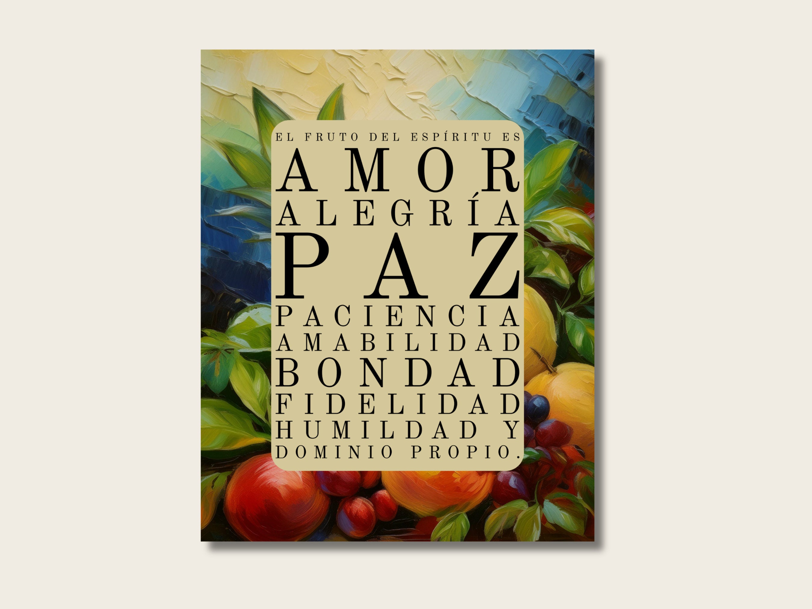 Fruit of the Spirit - Spanish, Instant Printable Wall Art, Home ...