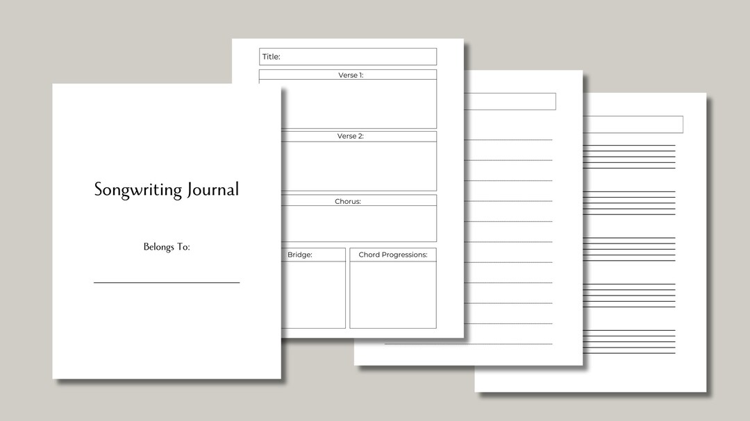 Songwriting Journal, Gift for Musicians and Songwriters, Music Journals ...