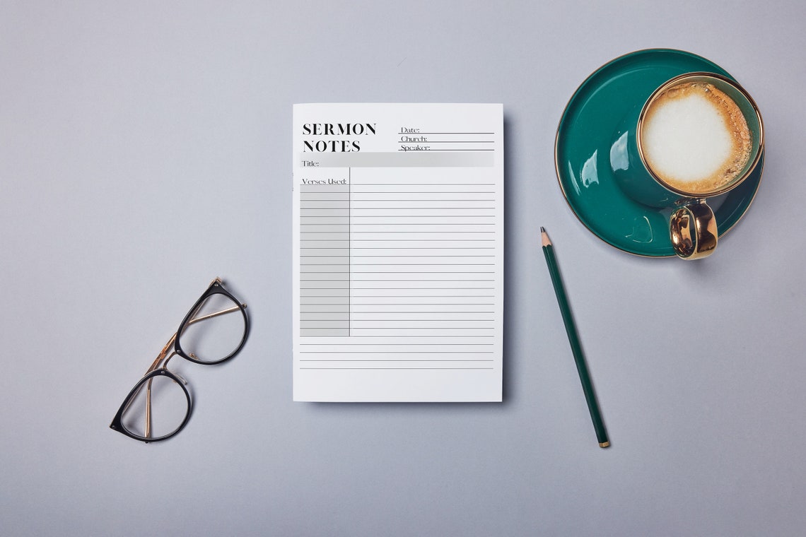 Sermon Notes Digital, Digital Download, Church Sermon Notes, Note ...